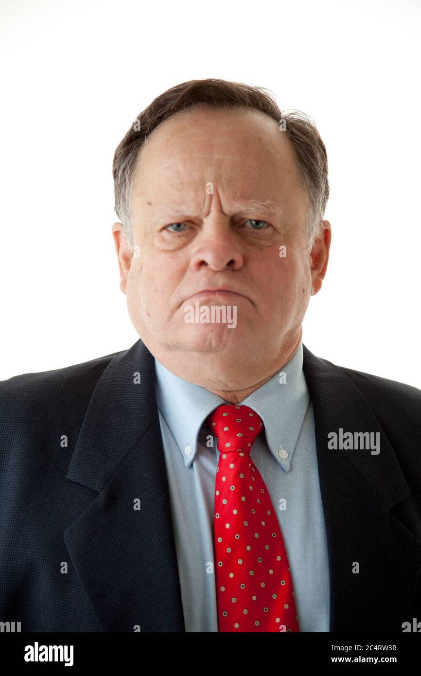 Older man in a suit on a white background Stock Photo - Alamy