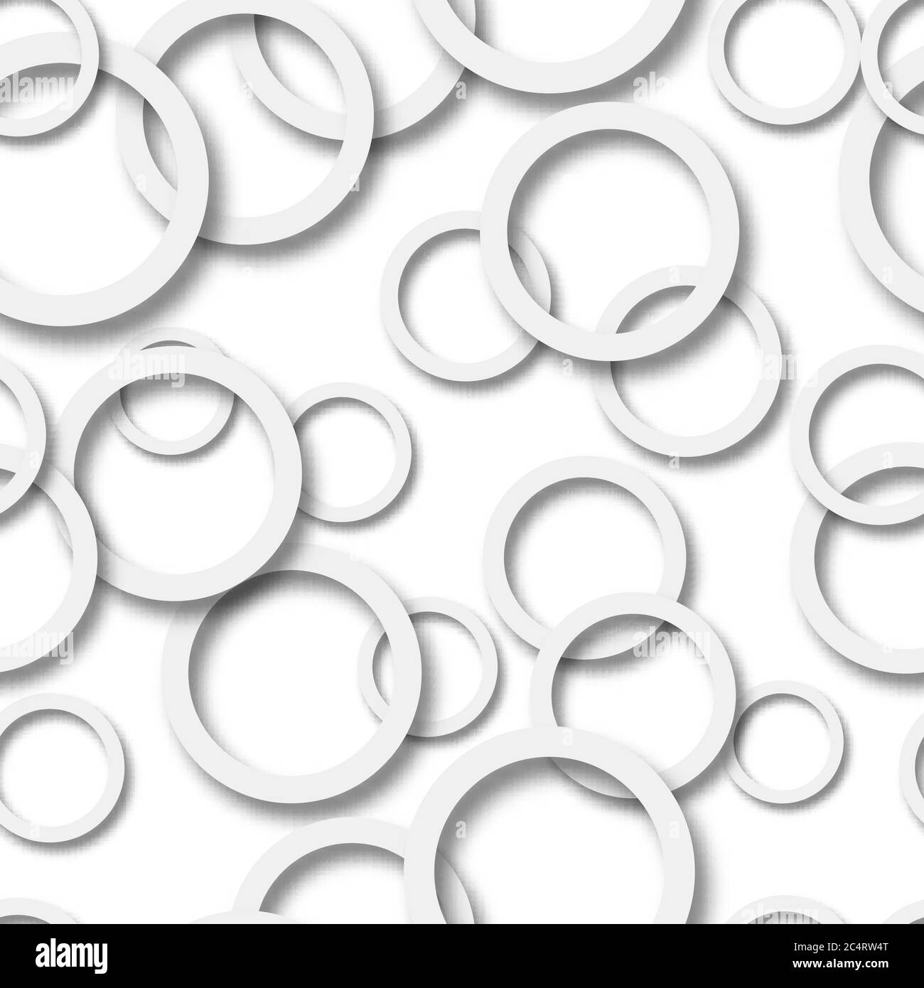 Abstract seamless pattern of randomly arranged gray rings with soft ...