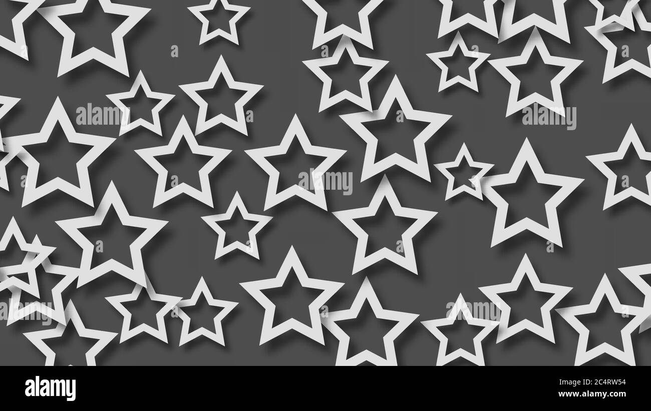 Abstract illustration of randomly arranged white stars with soft ...