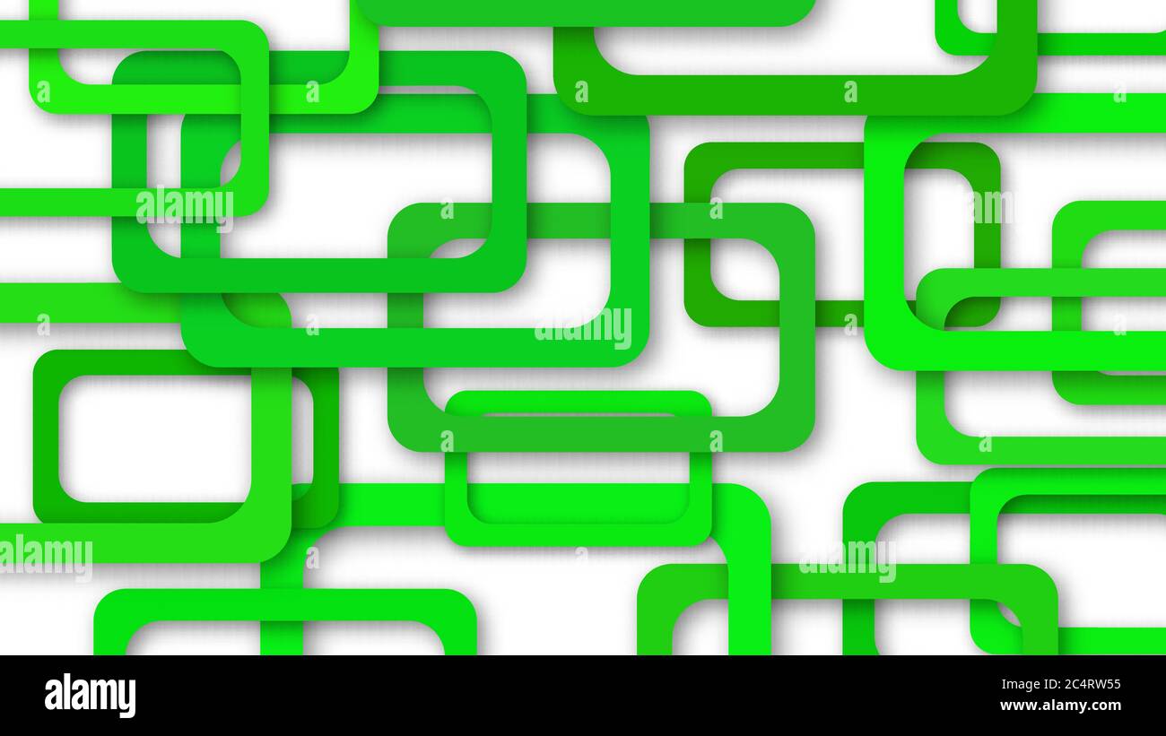 Abstract illustration of randomly arranged green rectangle frames with ...