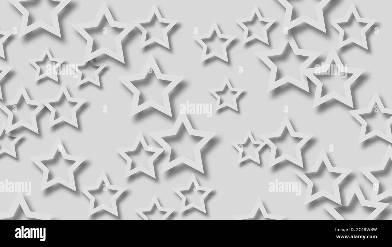 Abstract illustration of randomly arranged white stars with soft ...