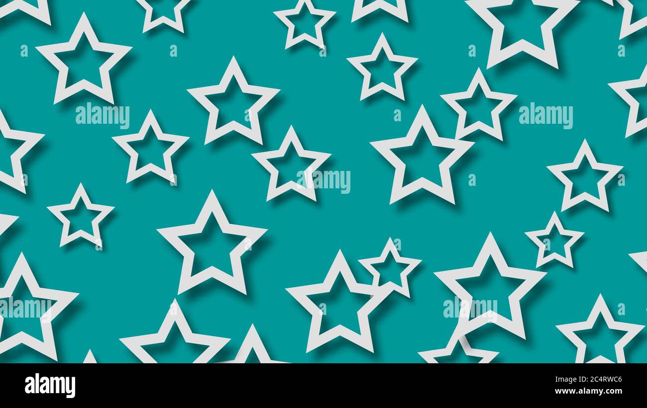 Abstract illustration of randomly arranged white stars with soft ...