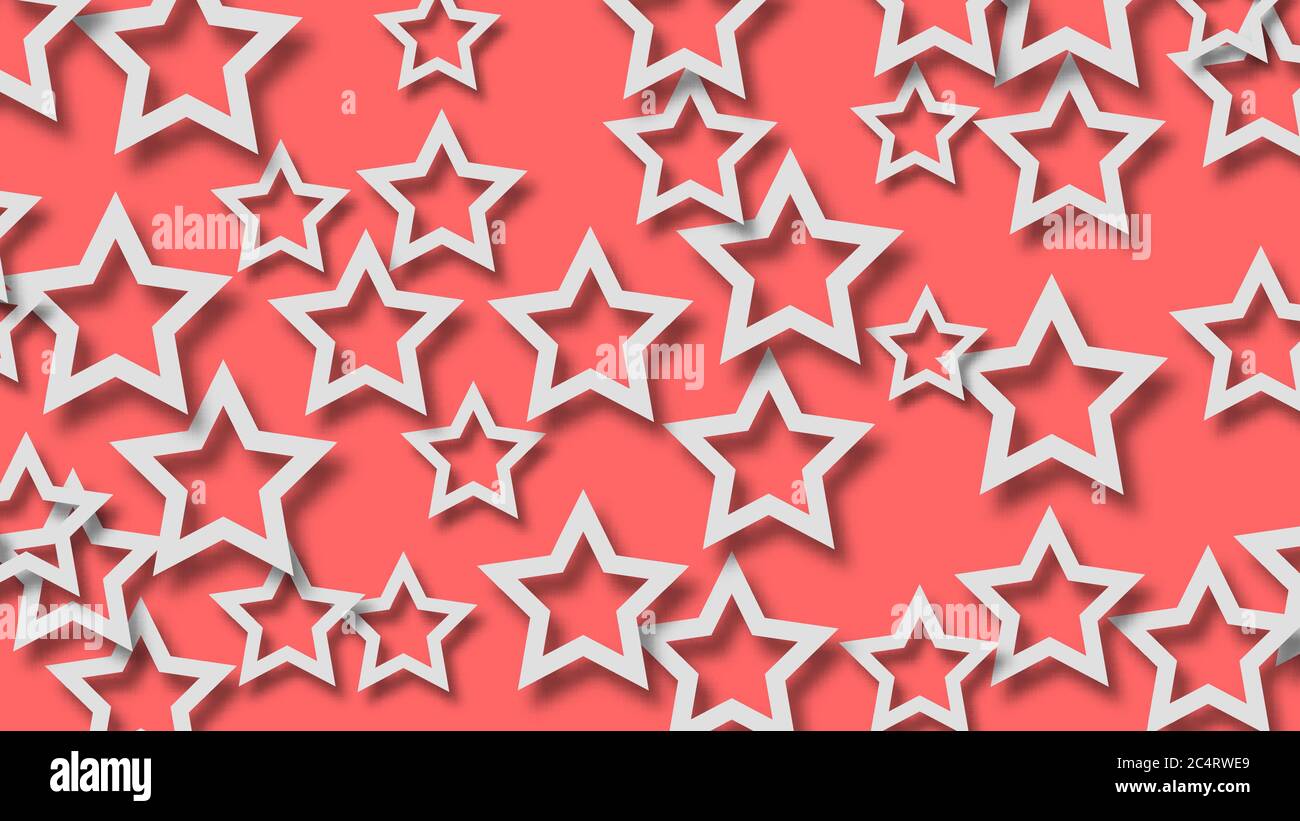 Abstract illustration of randomly arranged white stars with soft ...