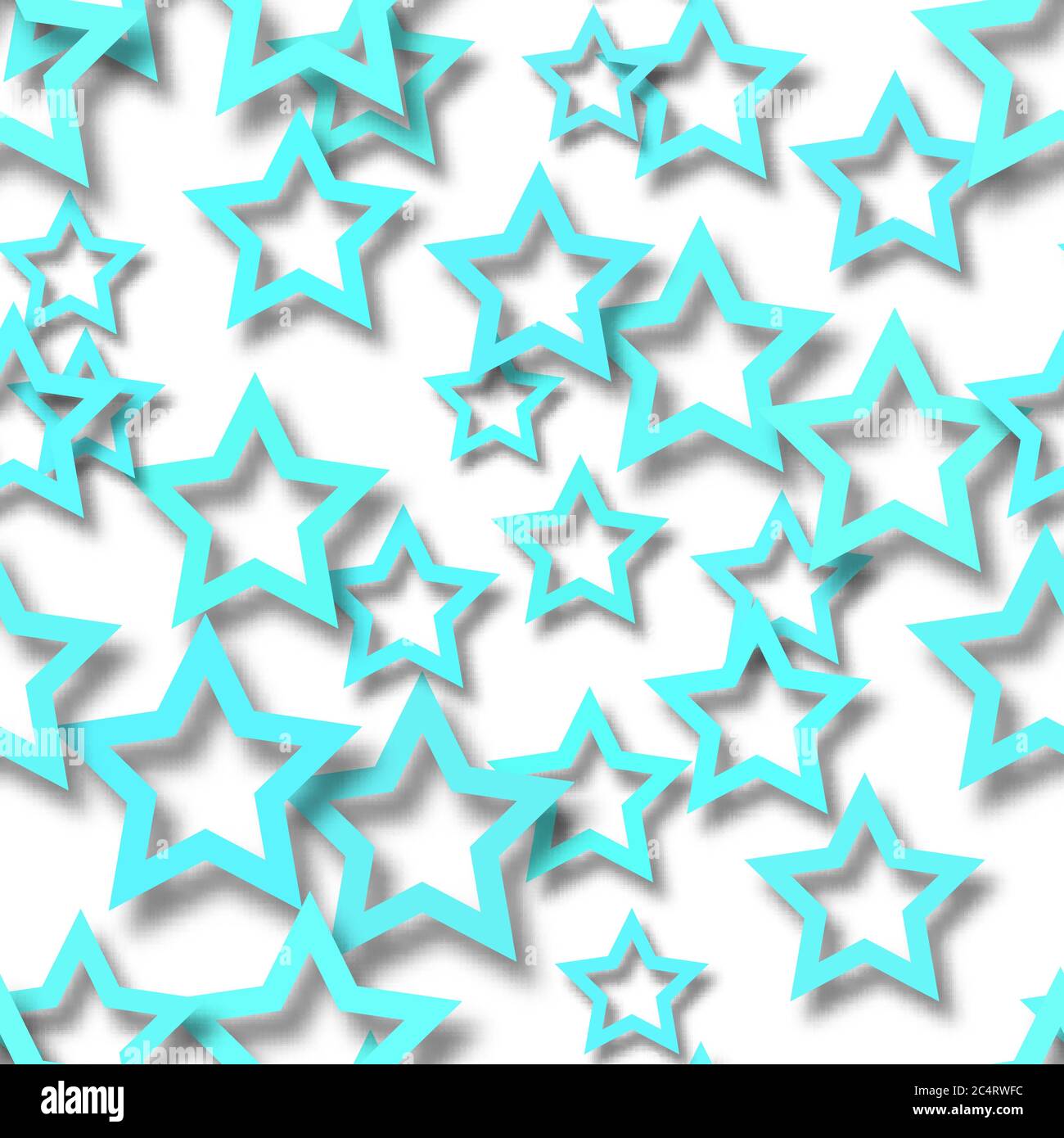 Abstract seamless pattern of randomly arranged light blue stars with ...
