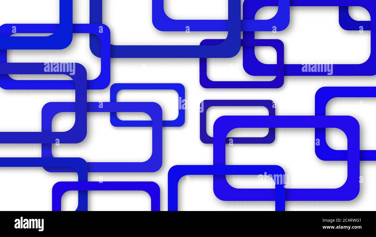Abstract illustration of randomly arranged blue rectangle frames with ...