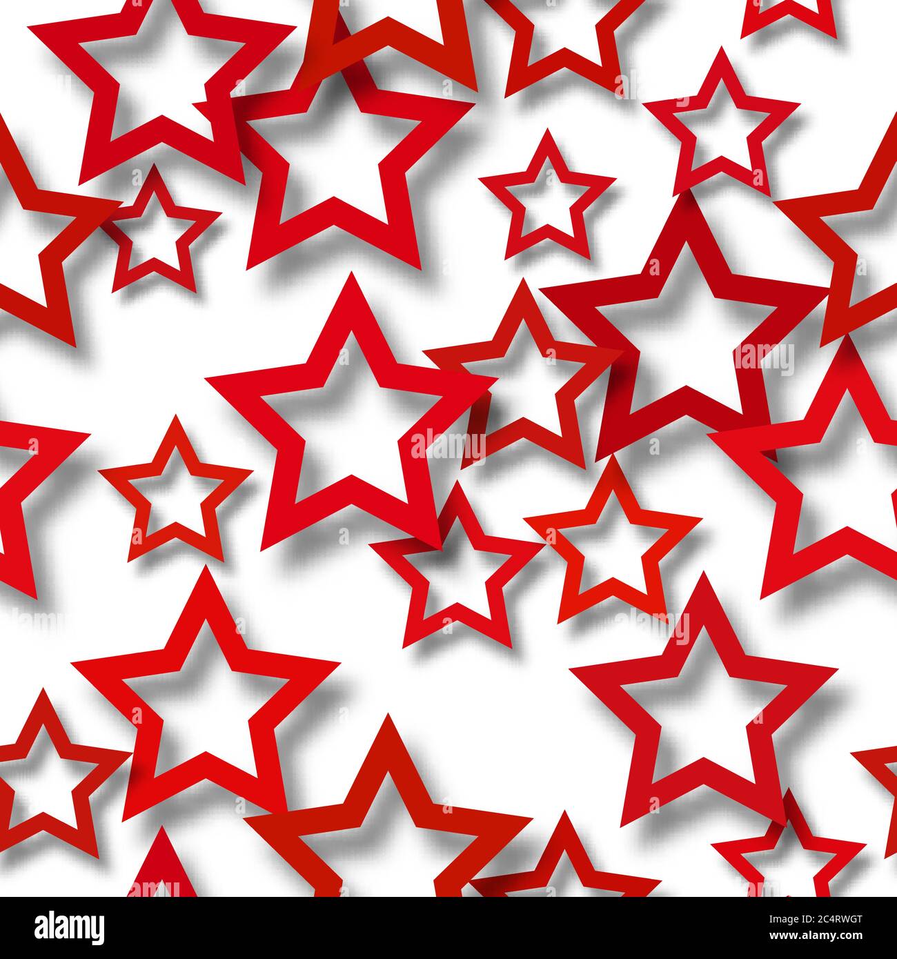 Abstract seamless pattern of randomly arranged red stars with soft ...