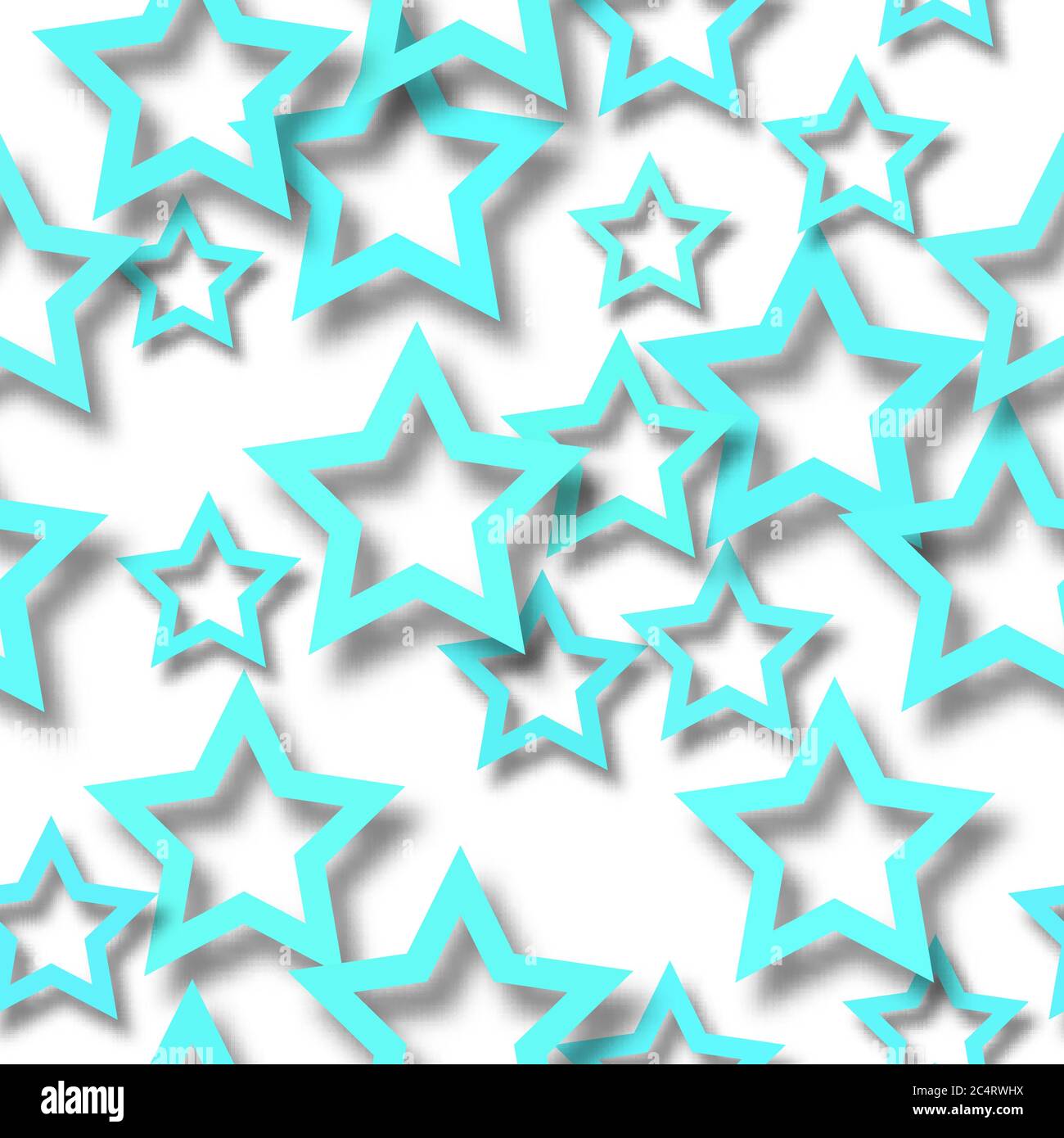 Abstract seamless pattern of randomly arranged light blue stars with ...