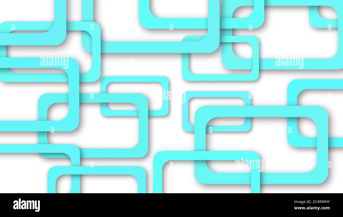 Abstract illustration of randomly arranged light blue rectangle frames ...
