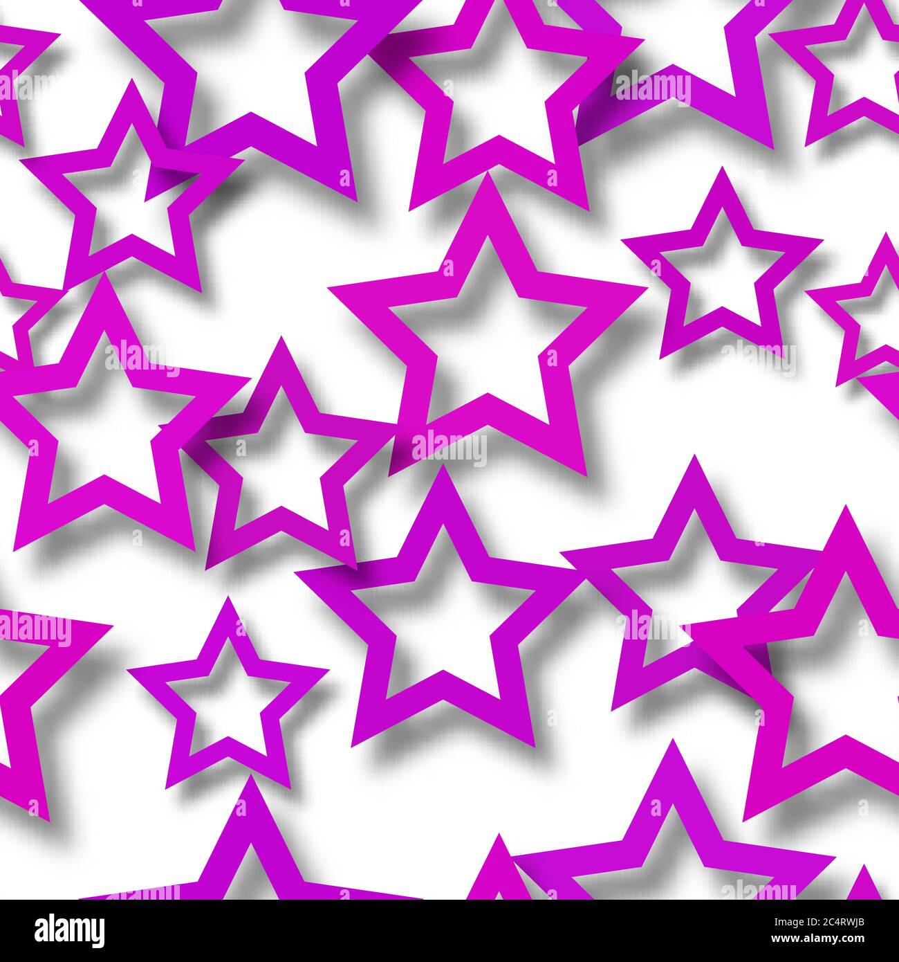 Abstract seamless pattern of randomly arranged purple stars with soft ...