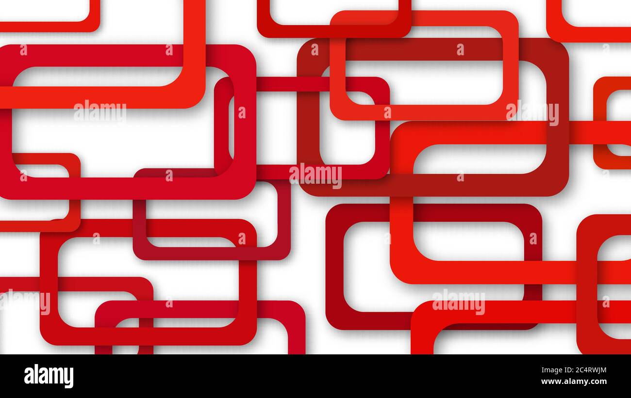 Abstract illustration of randomly arranged red rectangle frames with ...