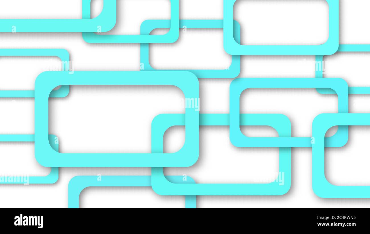 Abstract illustration of randomly arranged light blue rectangle frames ...