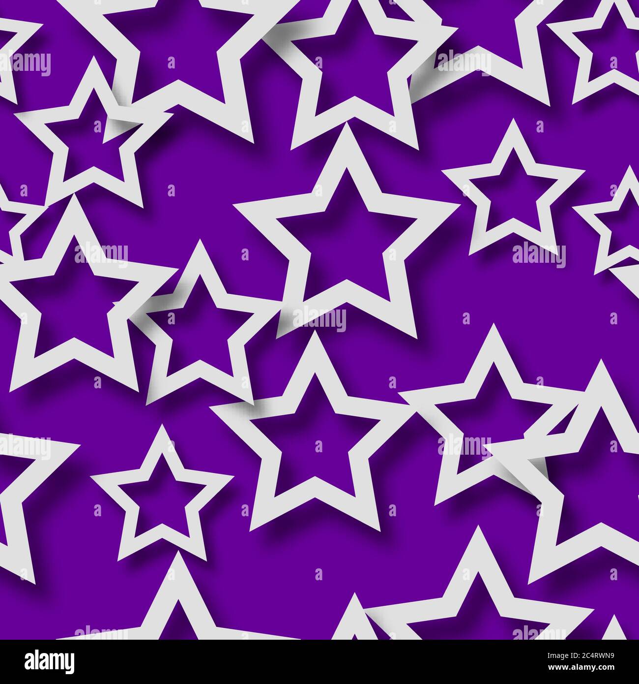 Abstract seamless pattern of randomly arranged white stars with soft ...