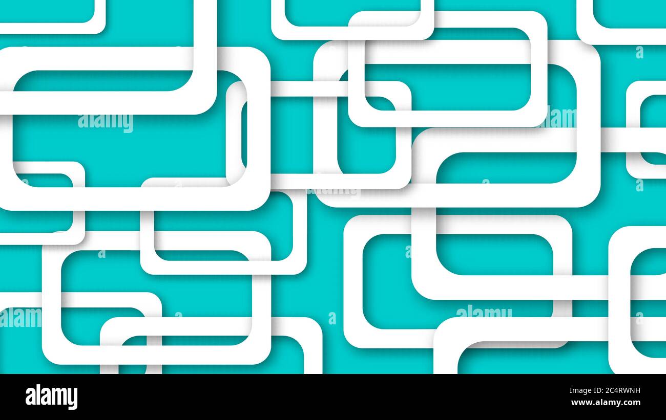 Abstract illustration of randomly arranged white rectangle frames with ...