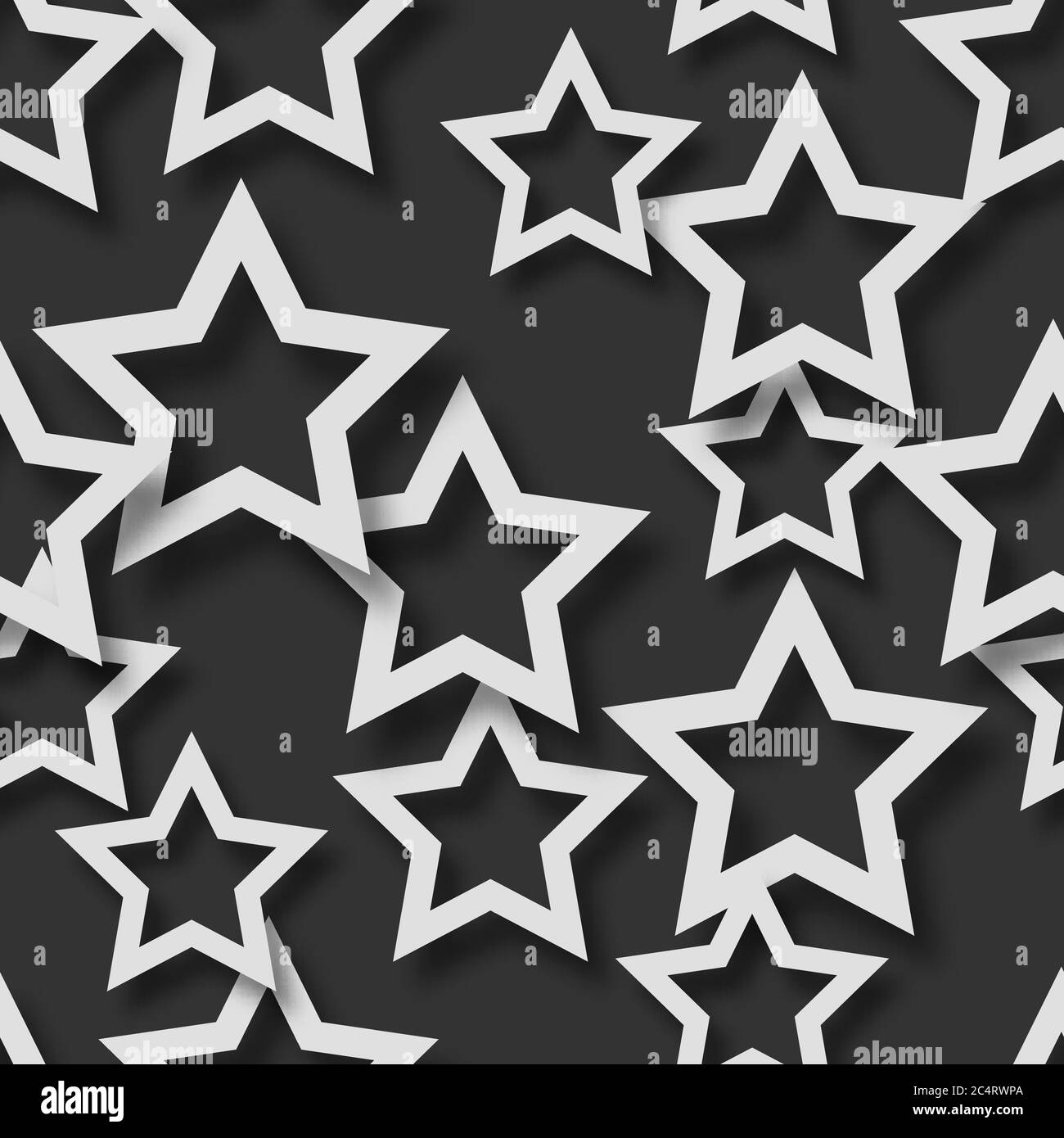Abstract seamless pattern of randomly arranged white stars with soft ...