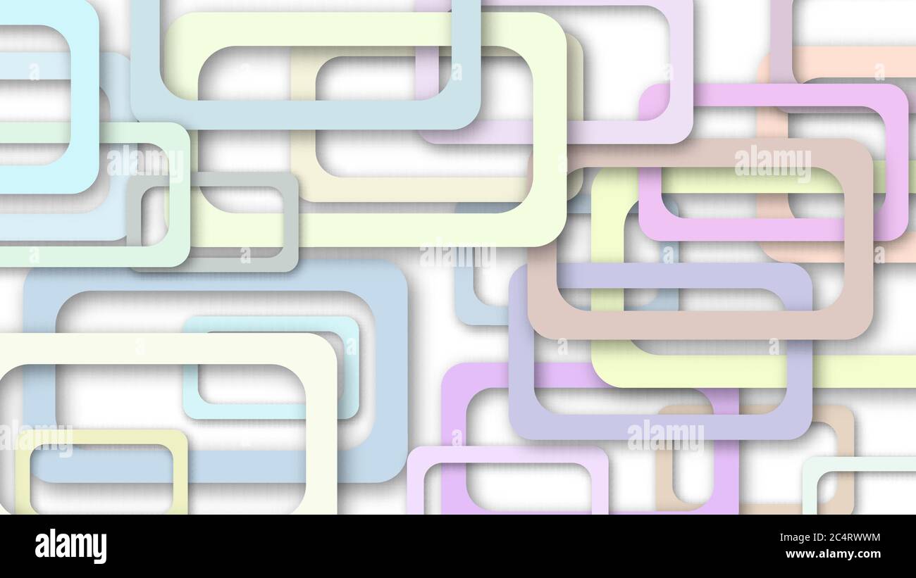 Abstract illustration of randomly arranged colored rectangle frames ...