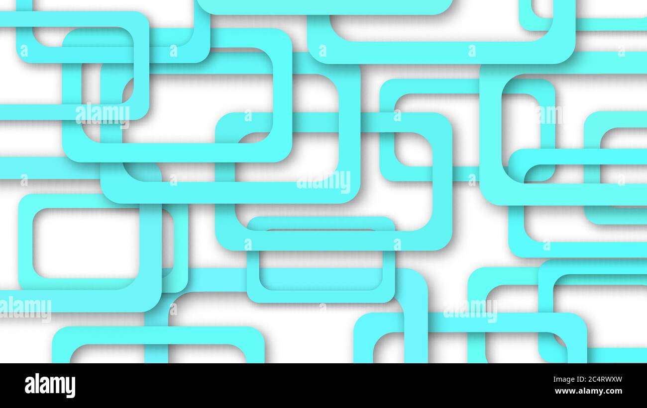 Abstract illustration of randomly arranged light blue rectangle frames ...