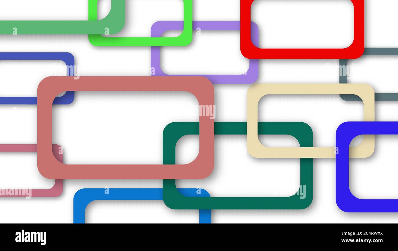 Abstract illustration of randomly arranged colored rectangle frames ...