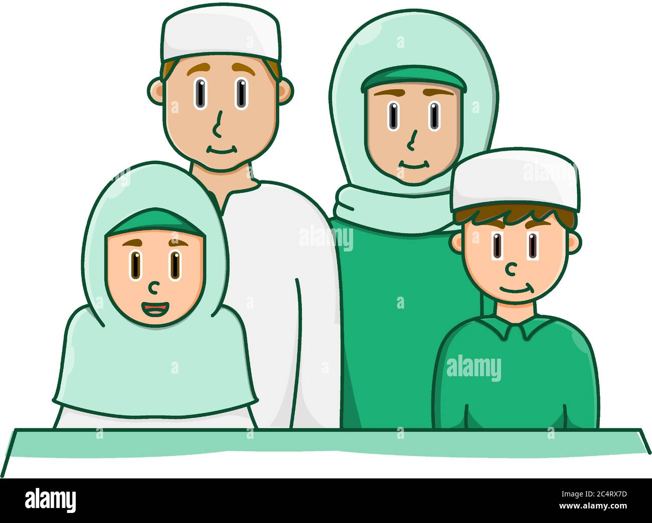 illustration islam asia family vector chatacter Stock Vector Image ...