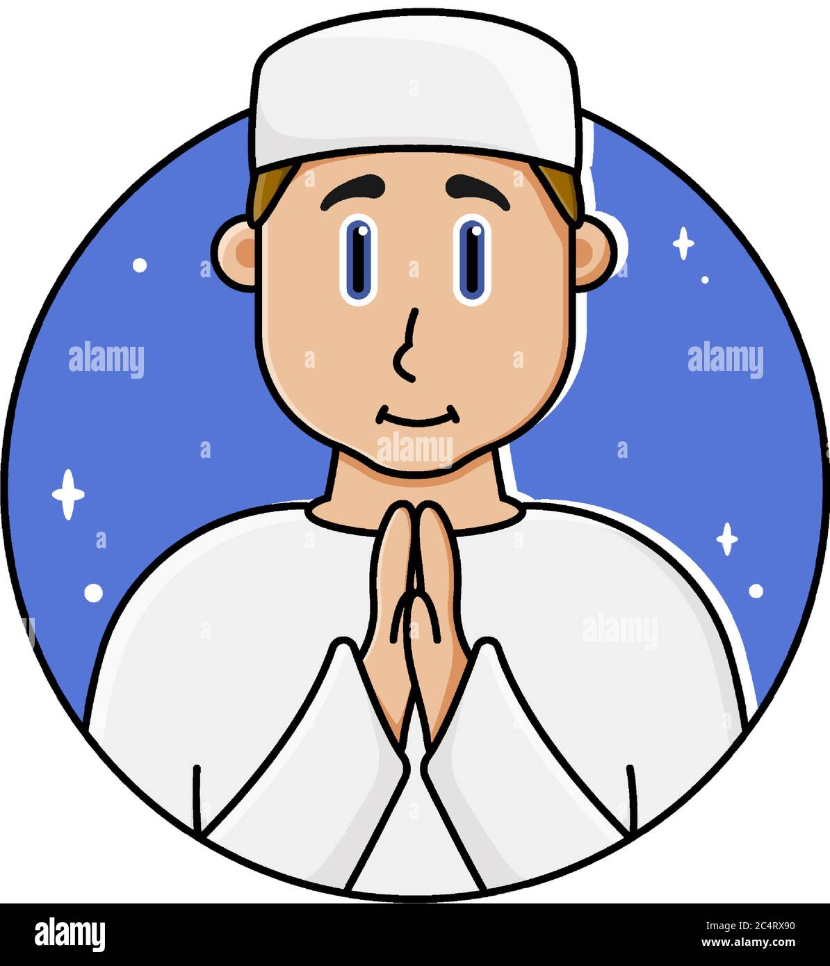 asia muslim greeeting namaste - avatar father islam character Stock ...