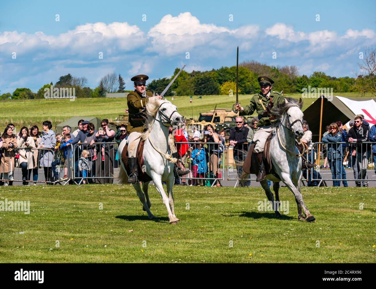 Les Amis D'Onno equestrian stunt team with soldiers on horseback ...