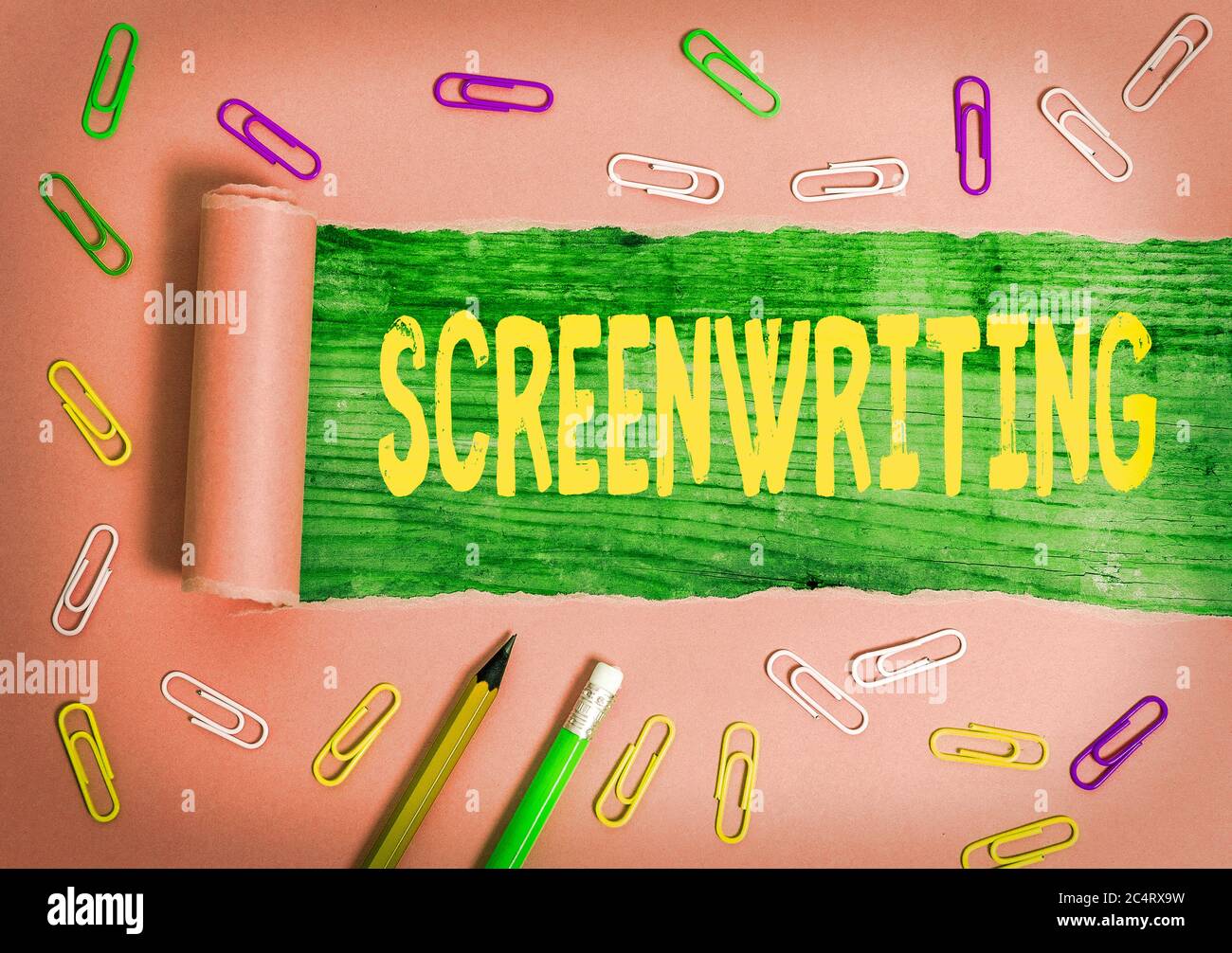 Writing Note Showing Screenwriting Business Concept For The Art And Craft Of Writing Scripts