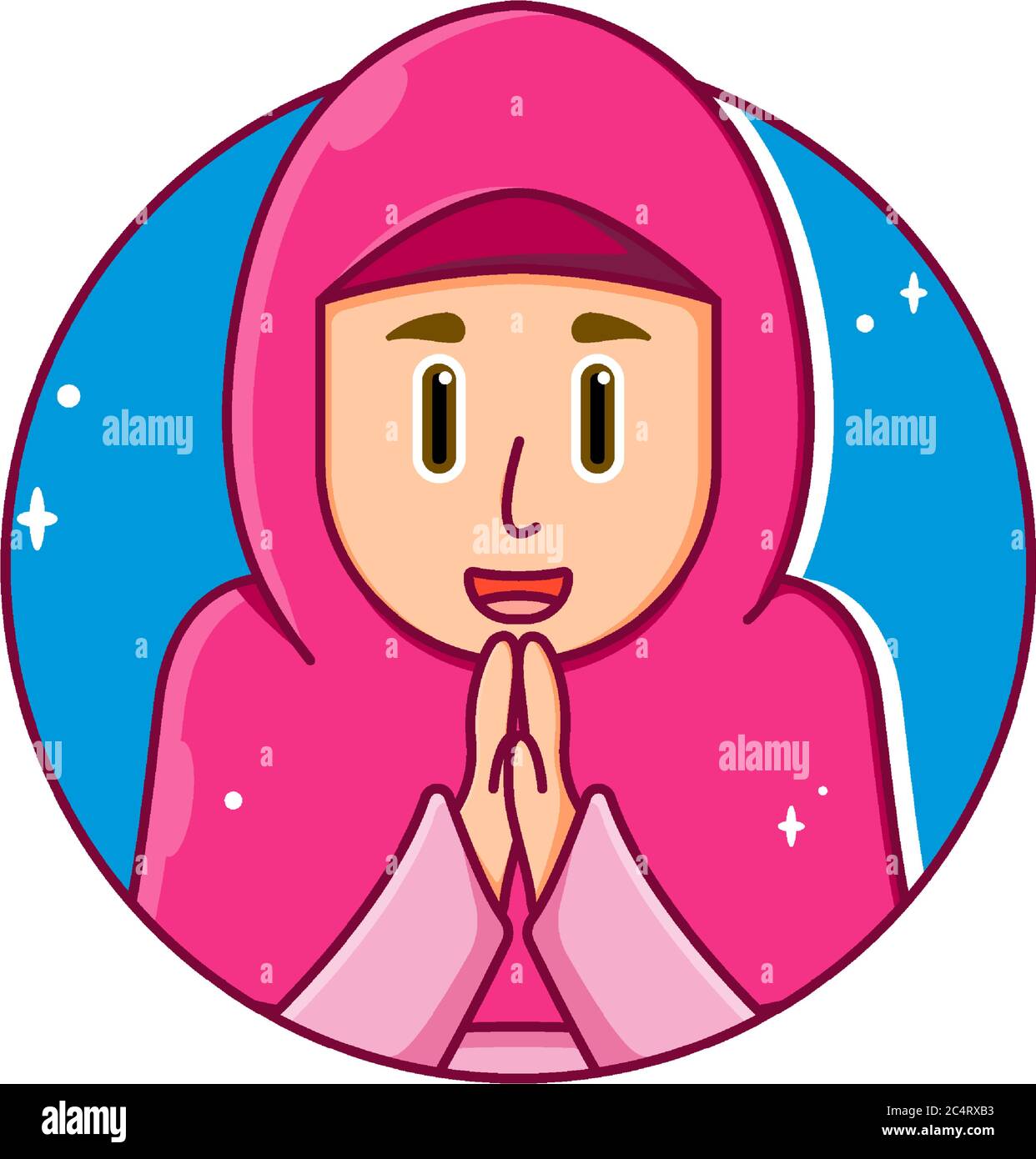 vector character young muslim greeting namaste Stock Vector Image & Art ...