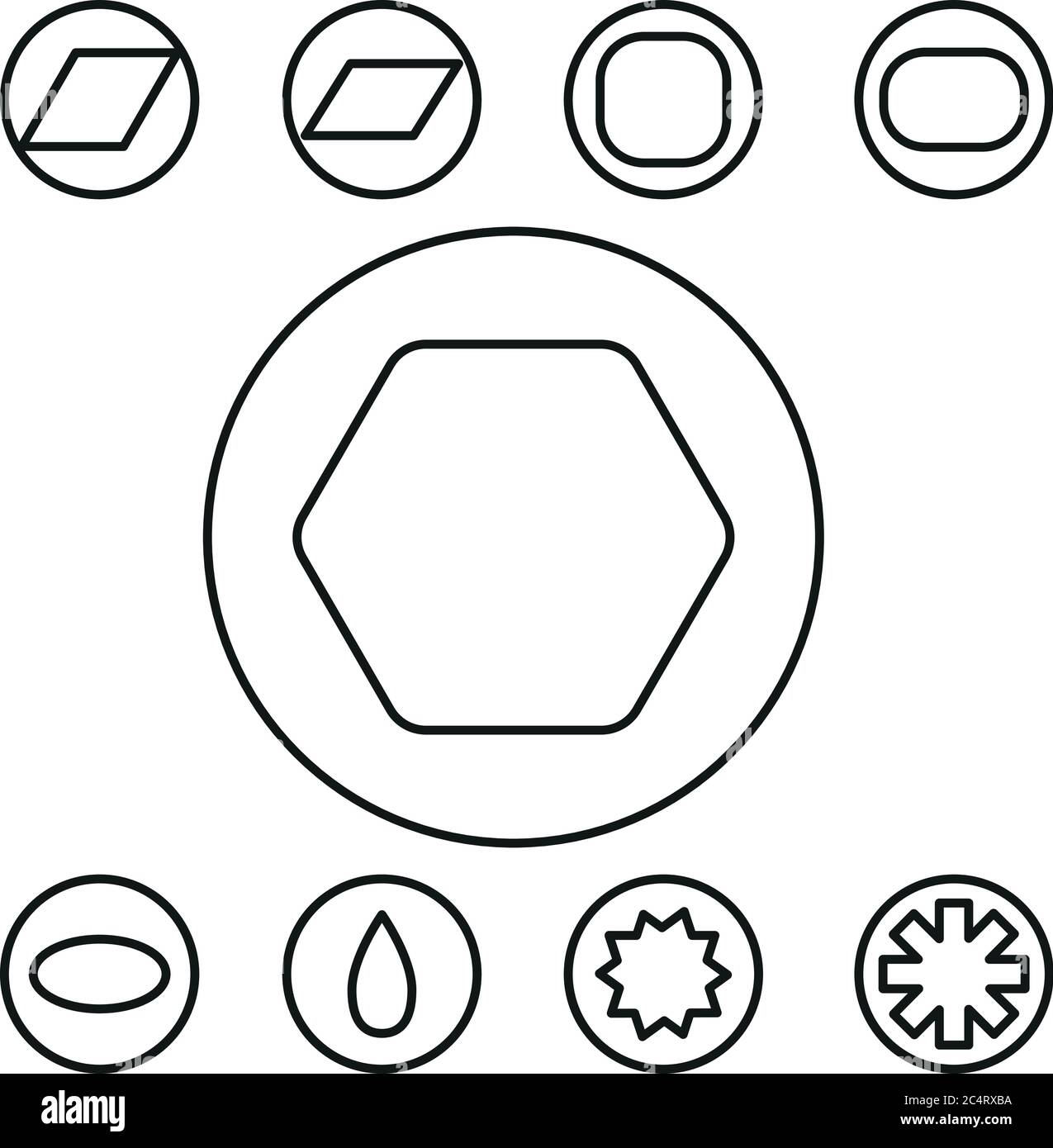 Basic shape set outline vector illustration Stock Vector Image & Art ...
