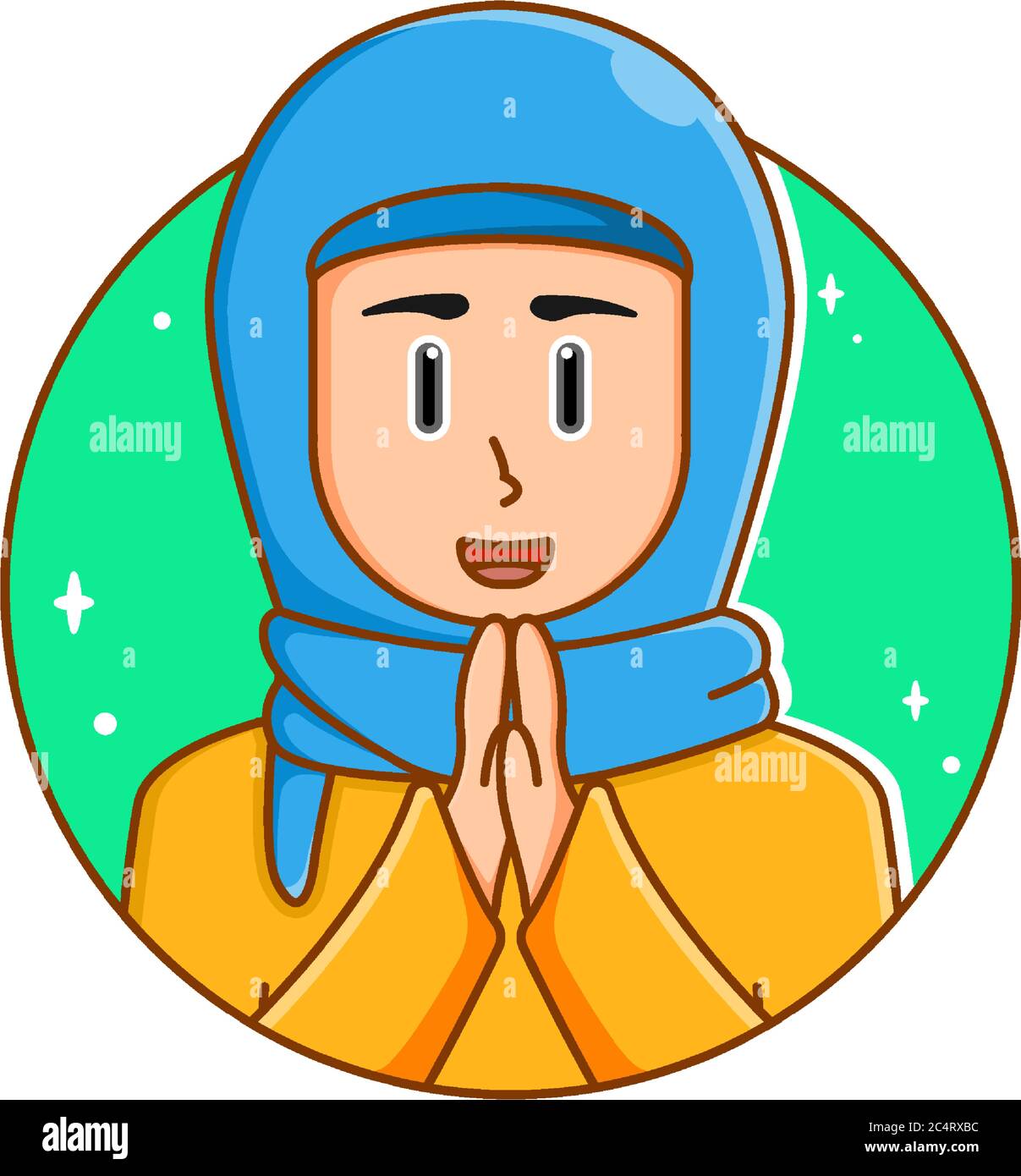 avatar muslim woman greeting namaste Stock Vector Image & Art - Alamy