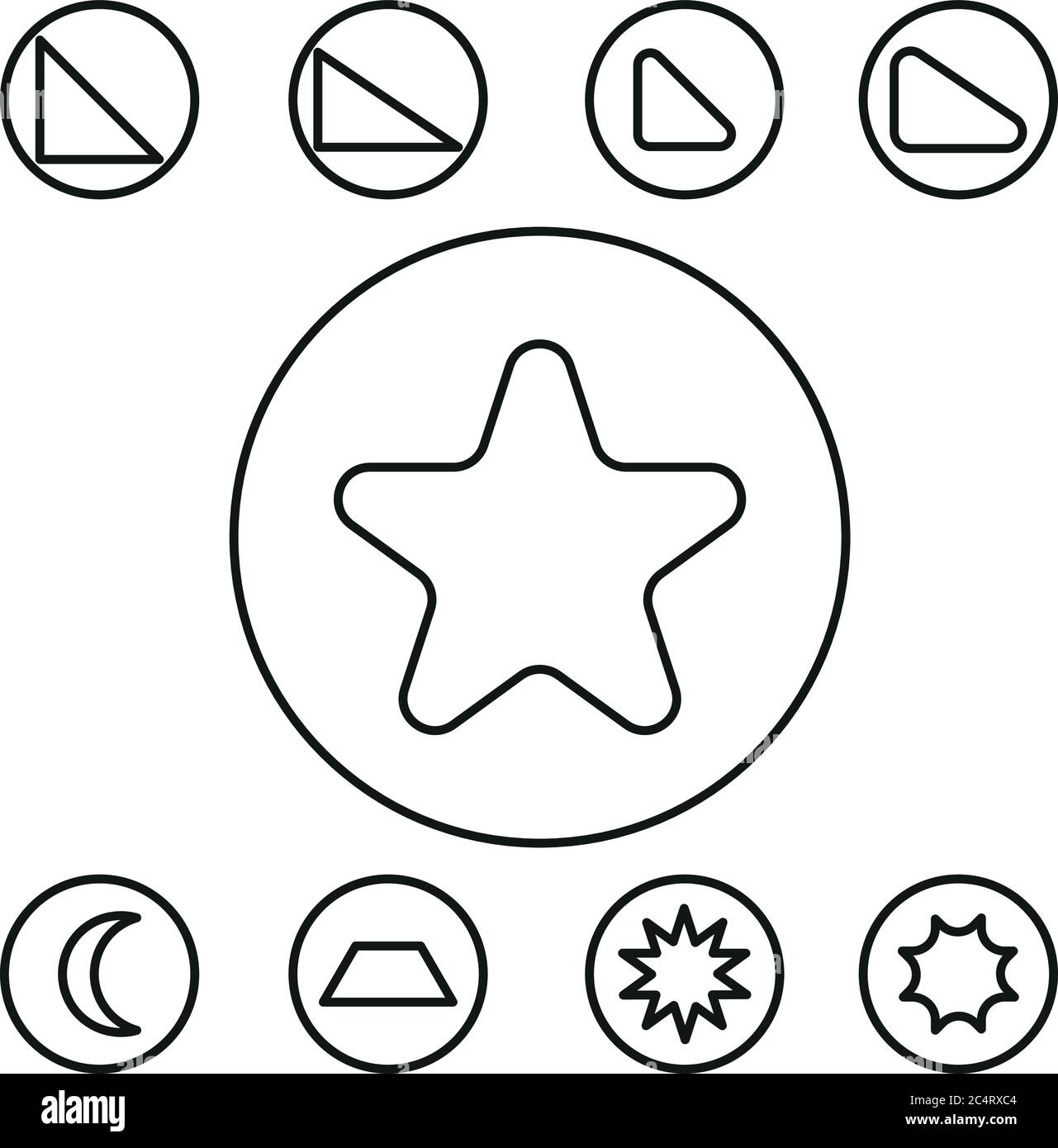 Basic shape set outline vector illustration Stock Vector Image & Art ...