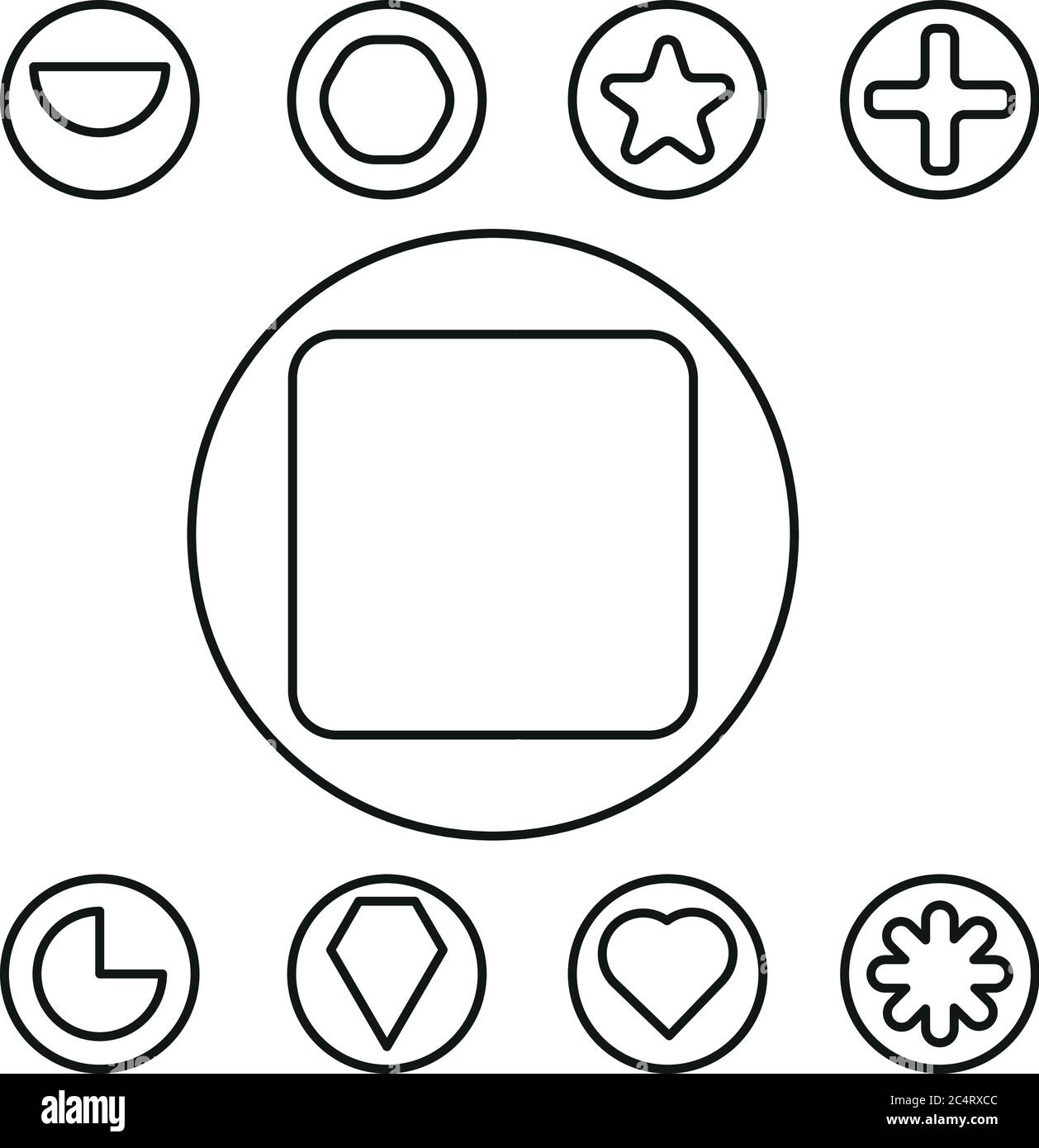 Basic shape set outline vector illustration Stock Vector Image & Art ...