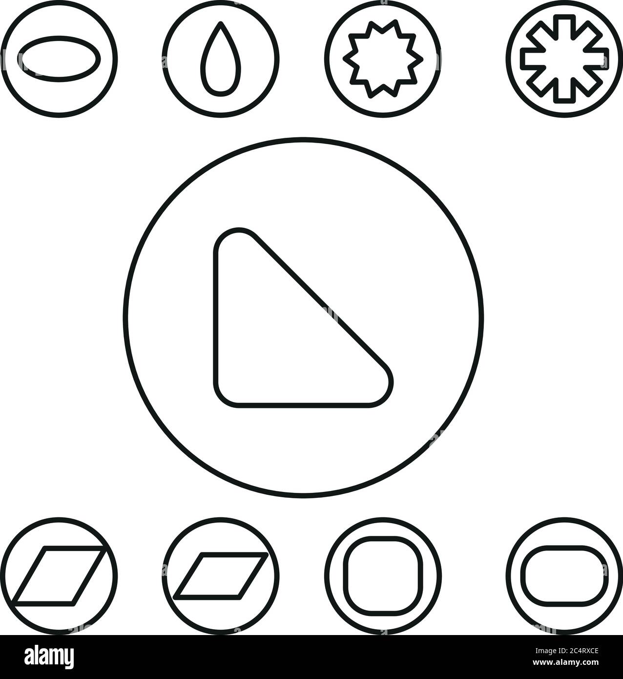 Basic shape set outline vector illustration Stock Vector Image & Art ...