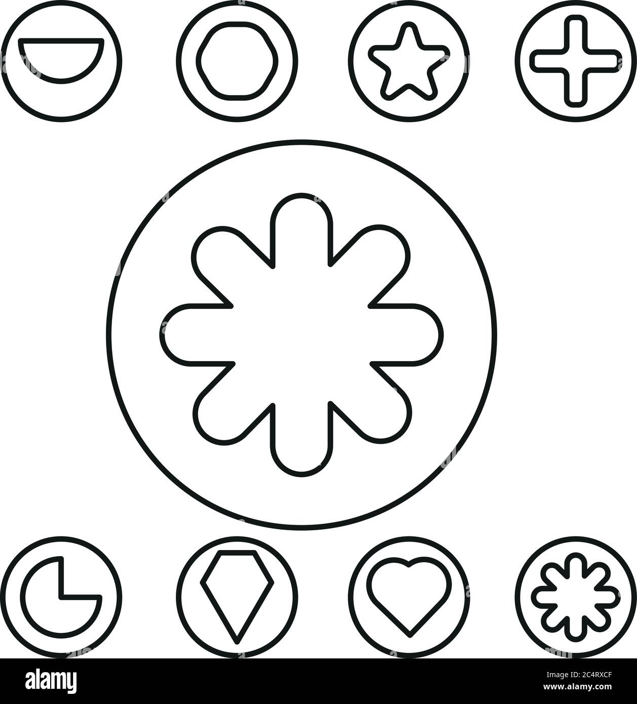 Basic shape set outline vector illustration Stock Vector Image & Art ...