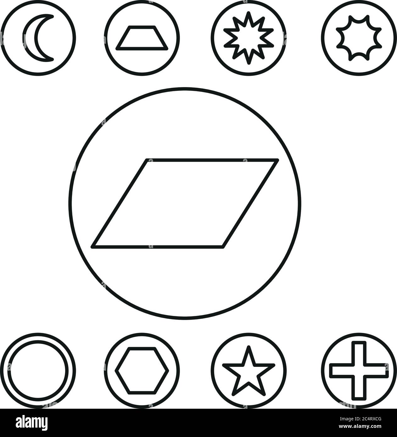 Basic shape set outline vector illustration Stock Vector Image & Art ...