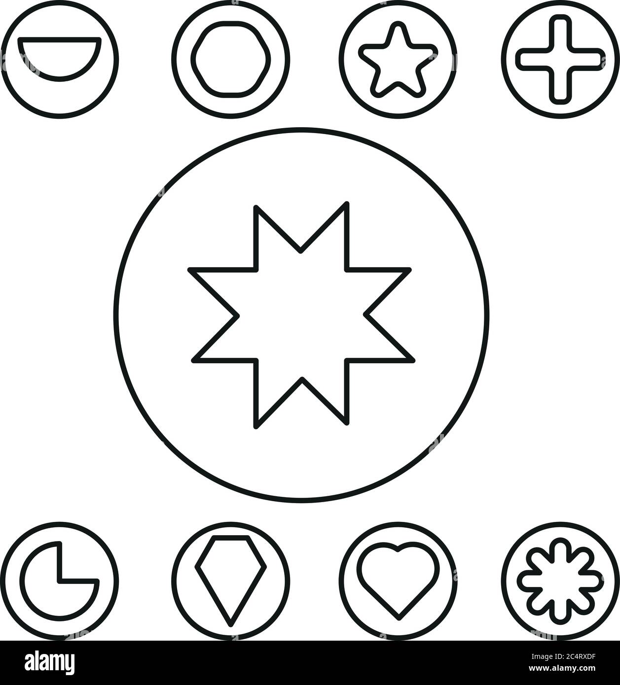 Basic shape set outline vector illustration Stock Vector Image & Art ...