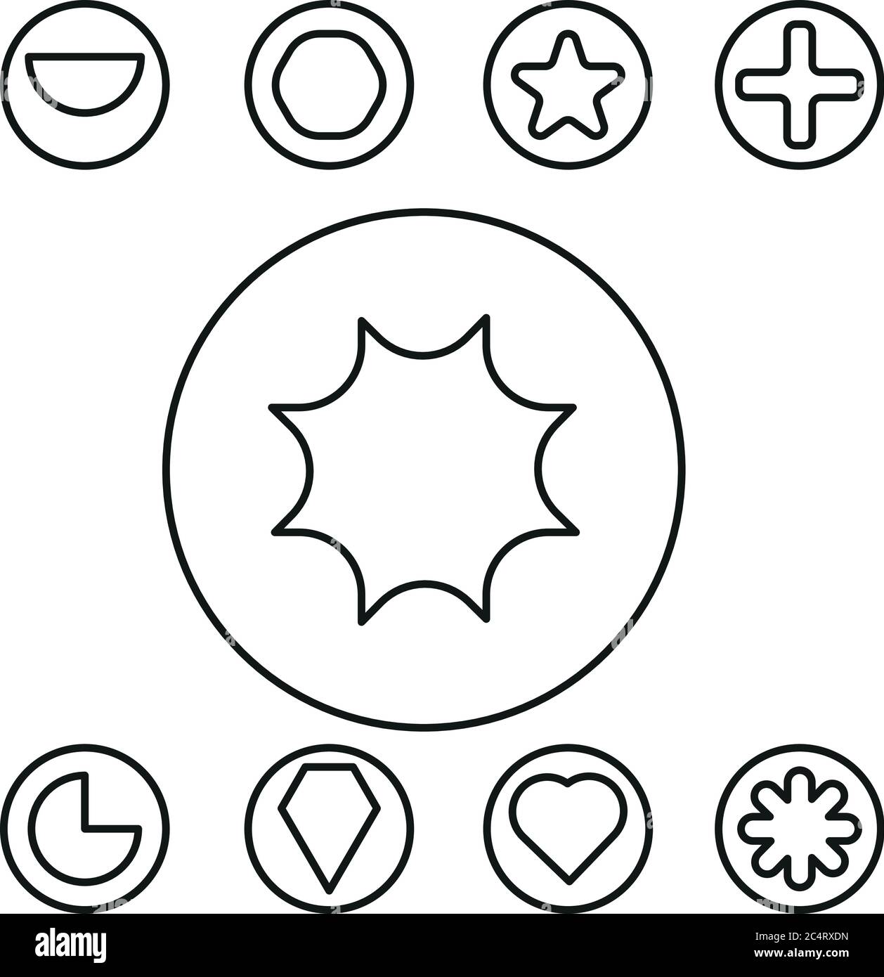 Basic shape set outline vector illustration Stock Vector Image & Art ...