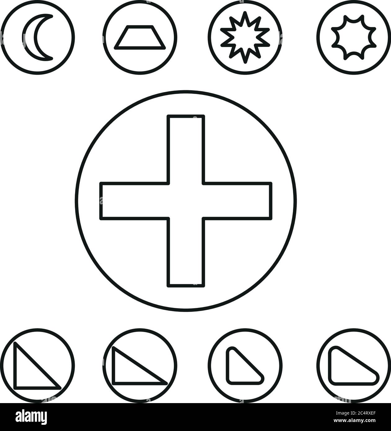 Basic shape set outline hi-res stock photography and images - Alamy