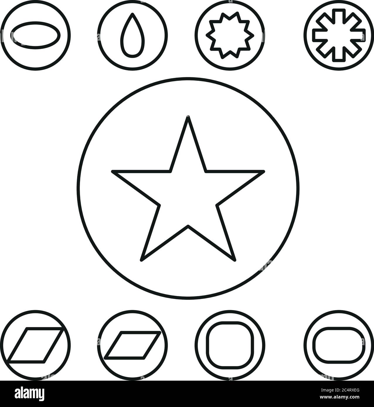 Basic shape set outline vector illustration Stock Vector Image & Art ...