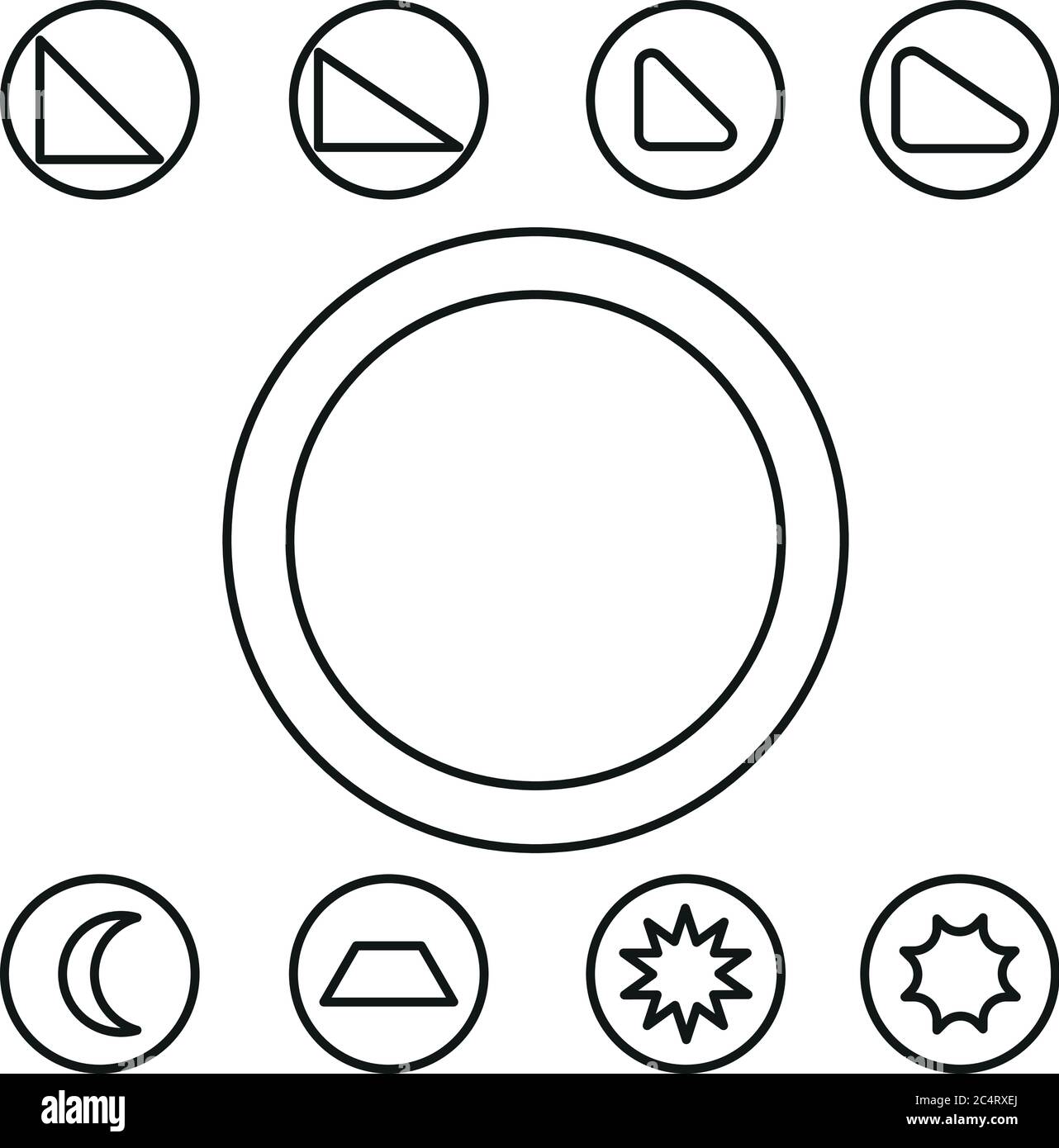 Basic shape set outline vector illustration Stock Vector Image & Art ...