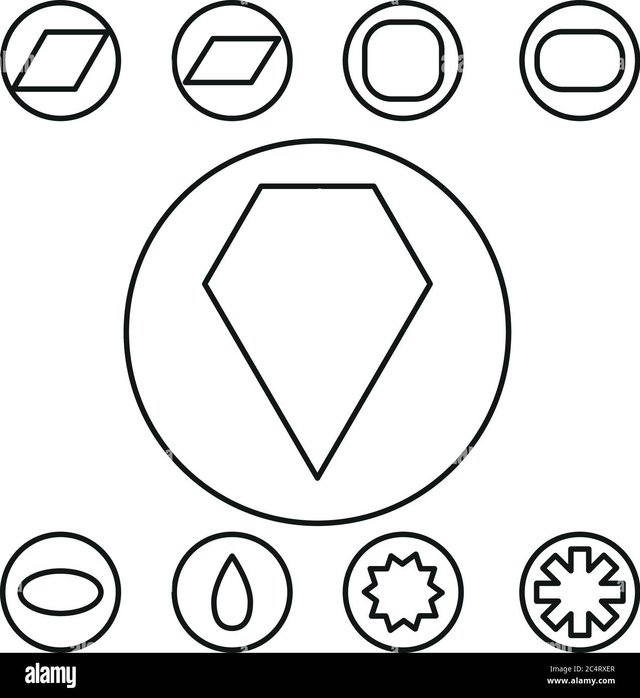 Basic shape set outline vector illustration Stock Vector Image & Art ...