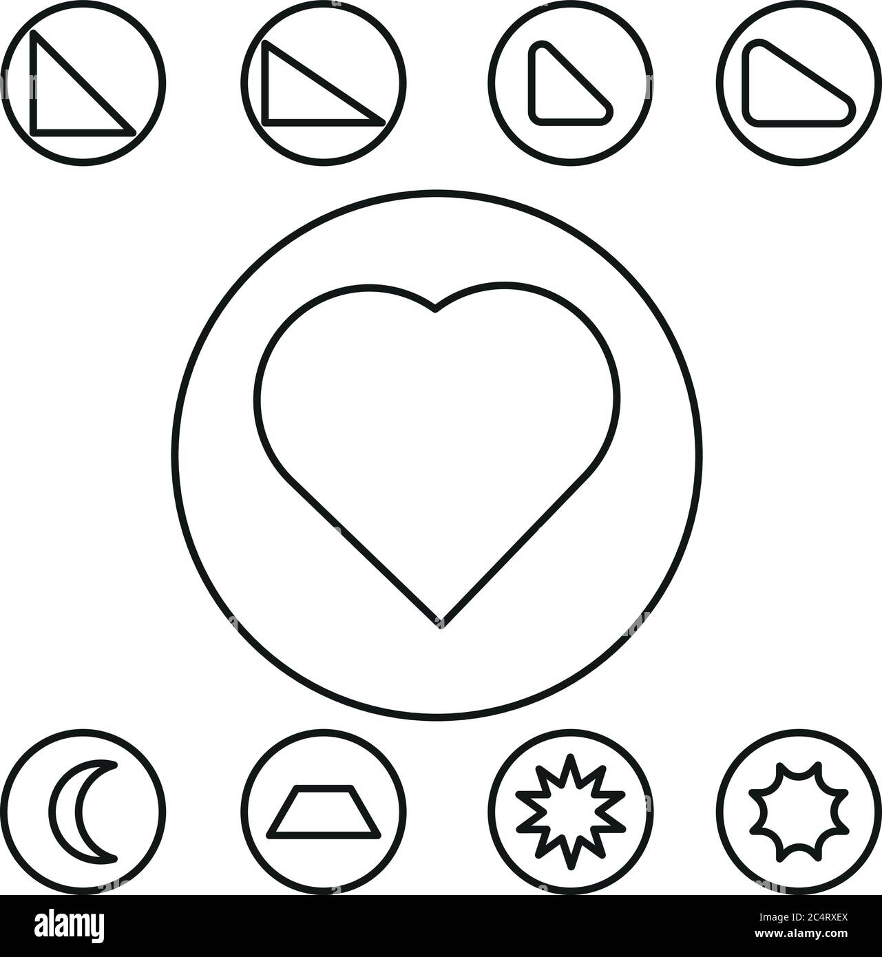 Basic shape set outline vector illustration Stock Vector Image & Art ...