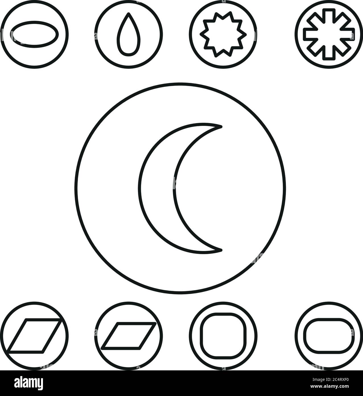 Basic shape set outline vector illustration Stock Vector Image & Art ...