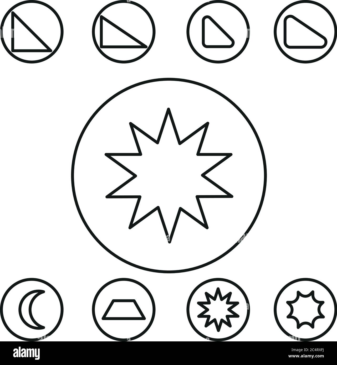 Basic shape set outline vector illustration Stock Vector Image & Art ...