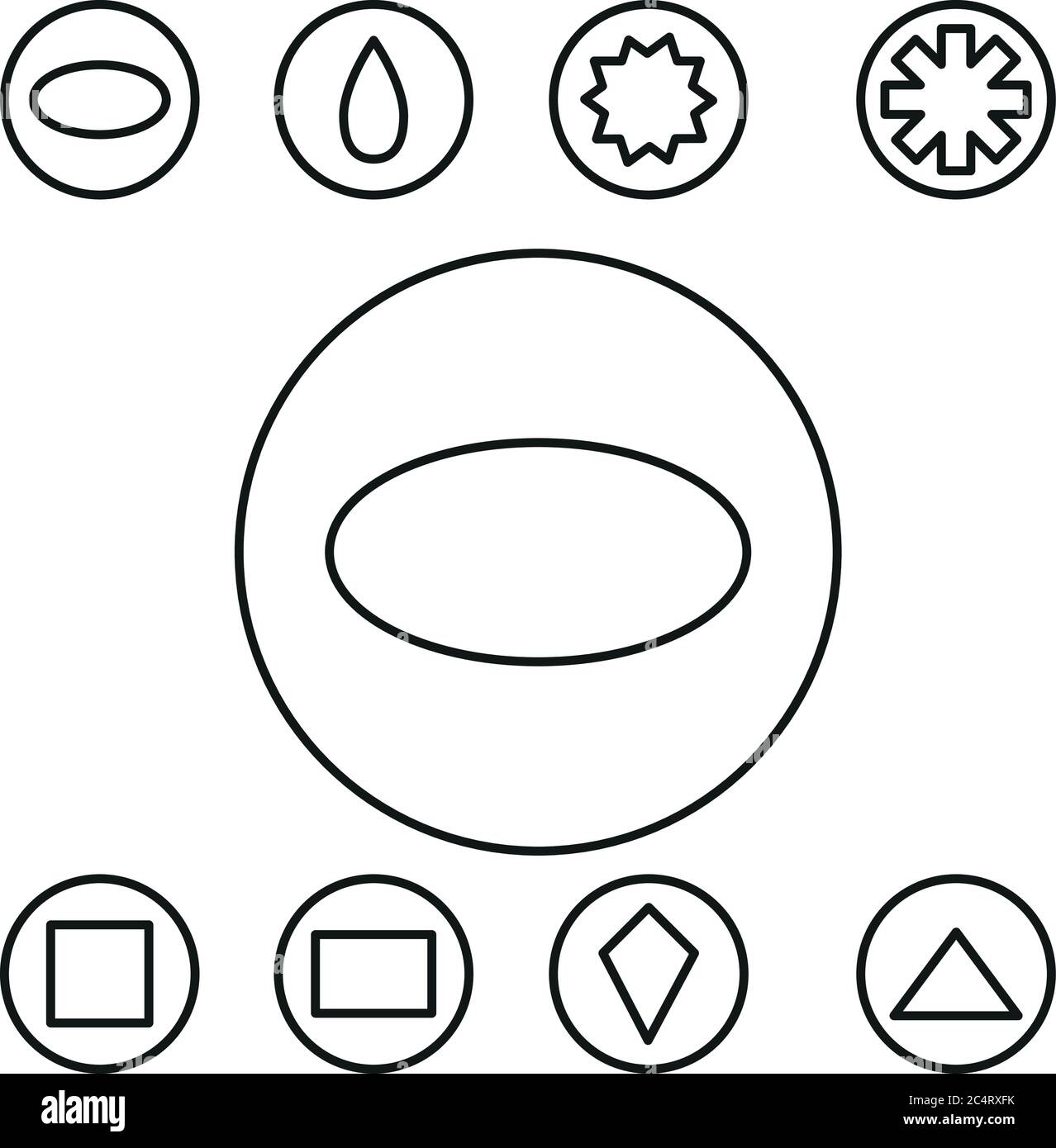 Basic shape set outline vector illustration Stock Vector Image & Art ...