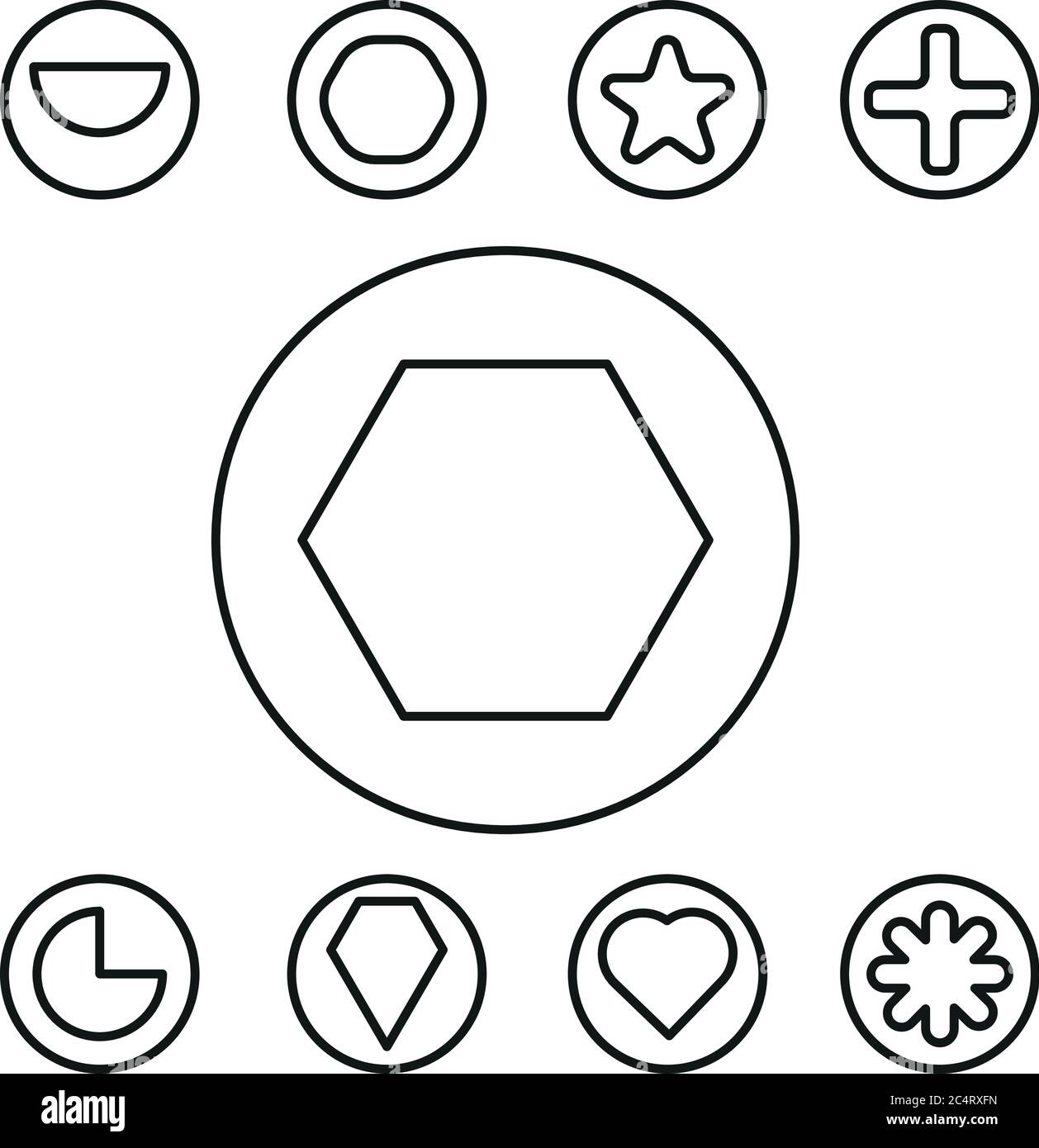 Basic shape set outline vector illustration Stock Vector Image & Art ...