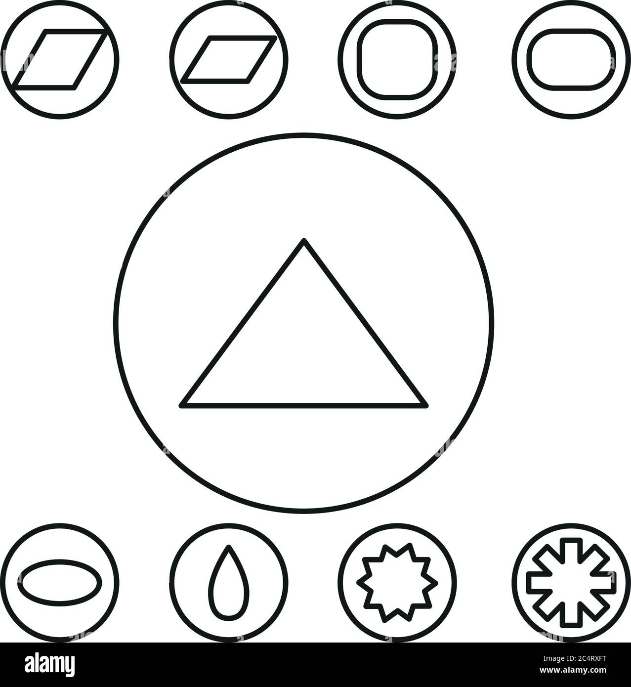 Basic shape set outline vector illustration Stock Vector Image & Art ...