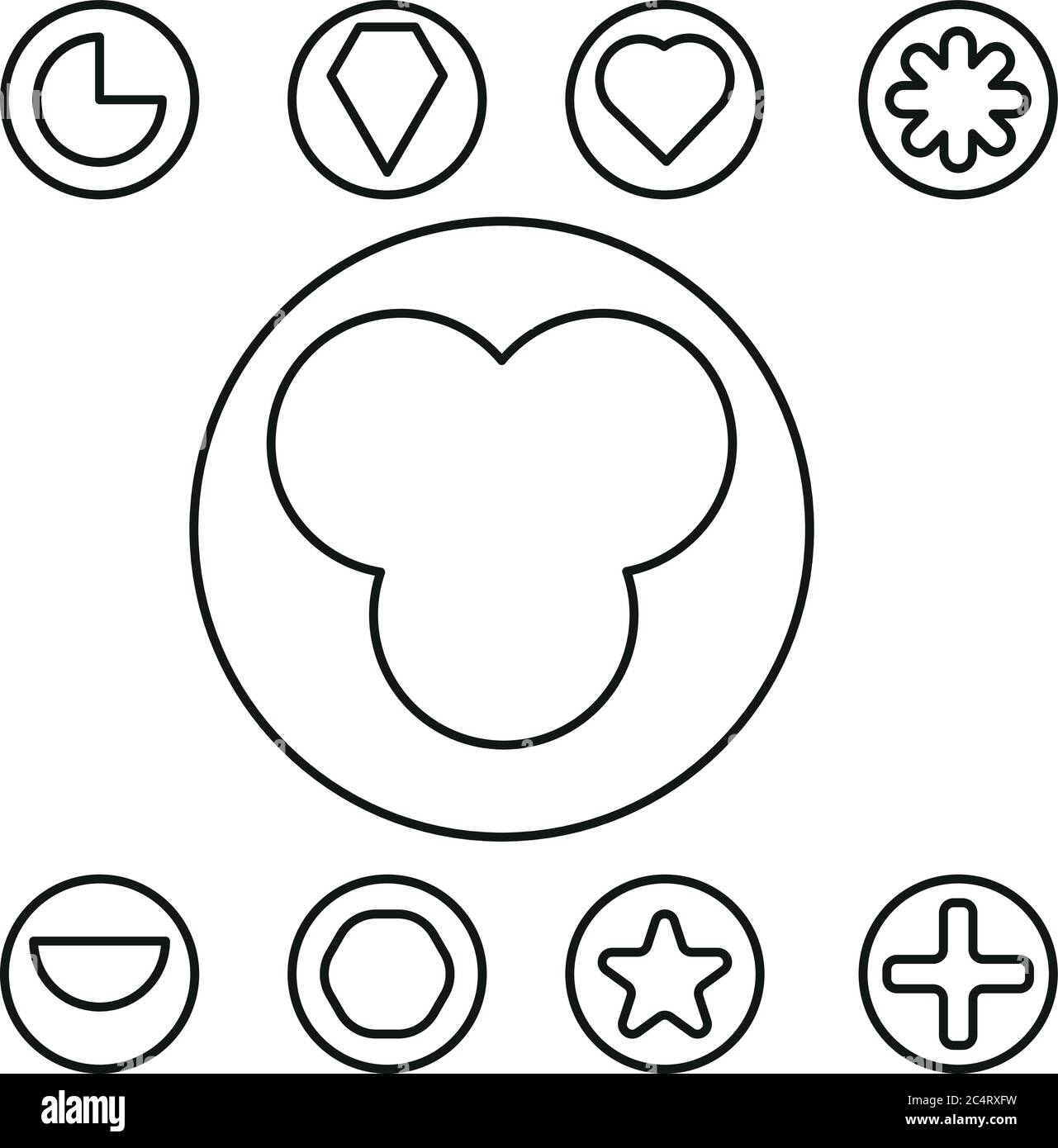 Basic shape set outline vector illustration Stock Vector Image & Art ...