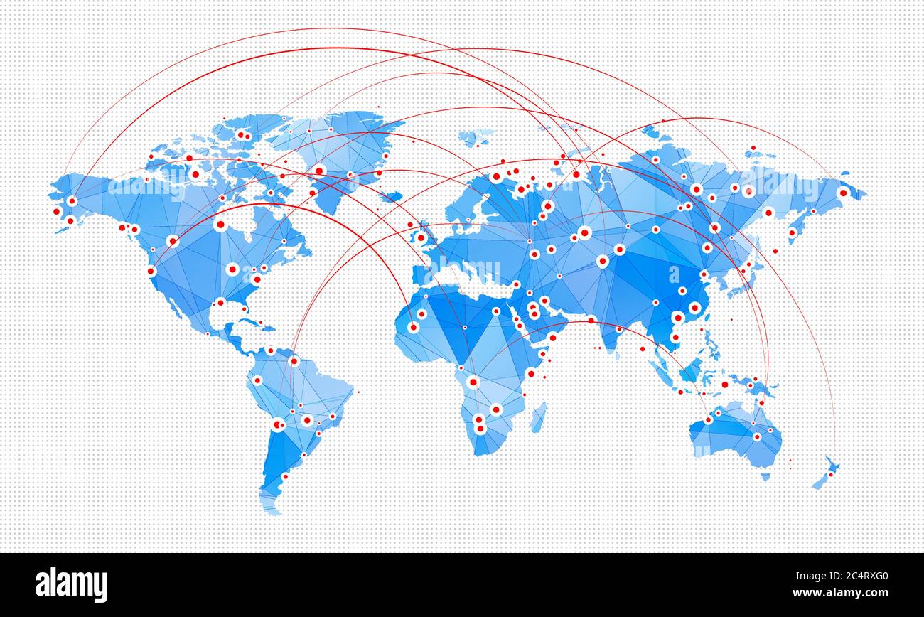 Blue world map mesh Cut Out Stock Images & Pictures - Alamy