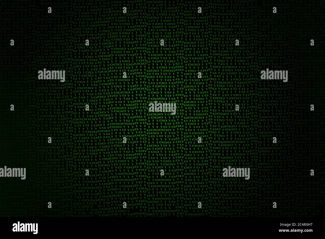 Binary code made by green digits on a black background, 3D rendering ...