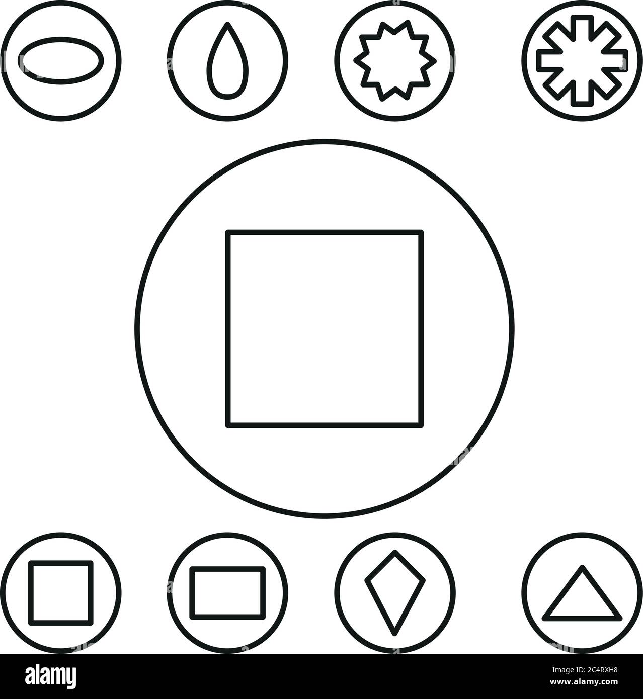 Basic shape set outline vector illustration Stock Vector Image & Art ...