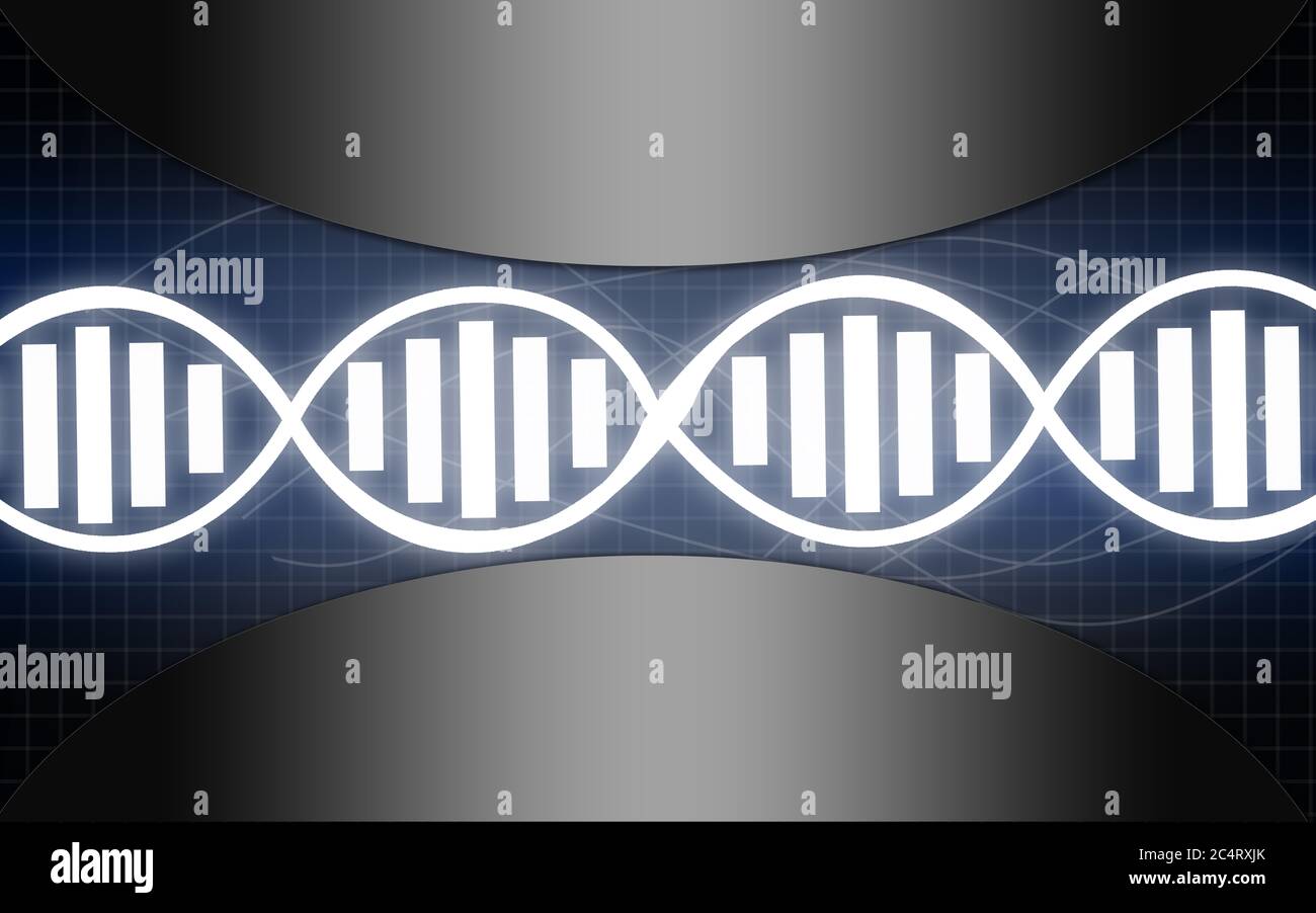 DNA structure with blue glow light, 3D rendering Stock Photo - Alamy